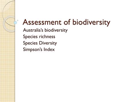 Ppt Assessment Of Biodiversity Powerpoint Presentation Free Download Id1904837