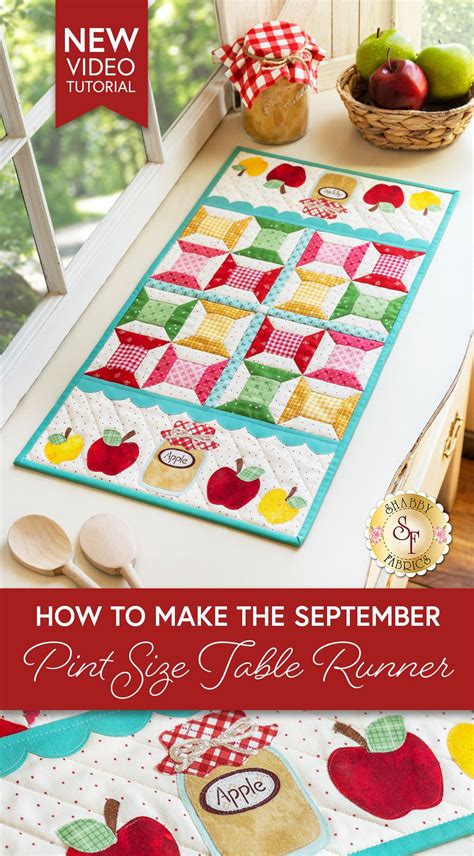 How To Make The September Pint Size Table Runner A Shabby Fabrics
