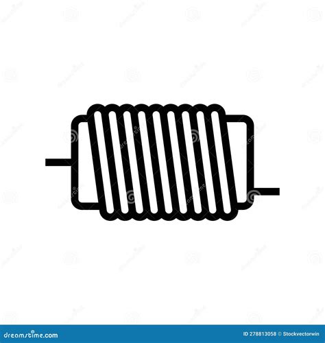 Inductor Electronic Component Line Icon Vector Illustration Stock Vector Illustration Of
