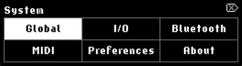 System Menu Eventide H Documentation