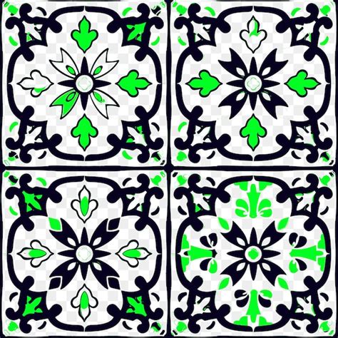 Premium Psd Colorful Tiles With Moorish Patterns Borderlines Design