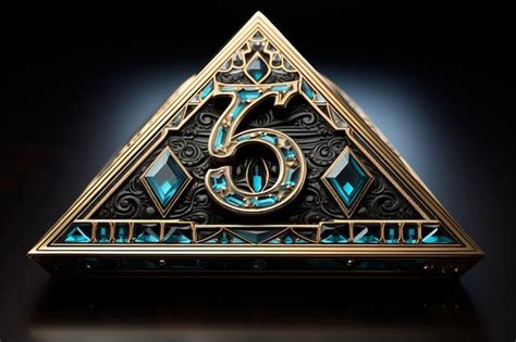 Premium AI Image A Decorative Triangle With The Number 6 On It
