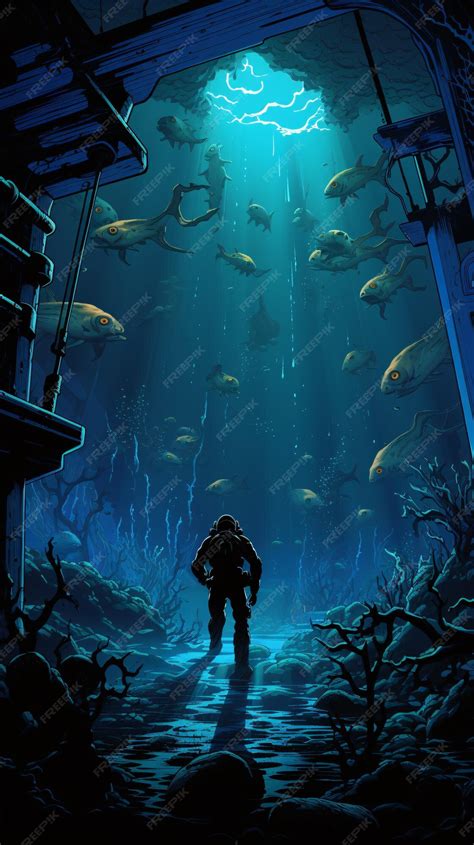 Premium Ai Image Dramatic Scene Xcom Divers In Shootout With