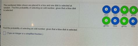 Solved The Numbered Disks Shown Are Placed In A Box And One Chegg Com