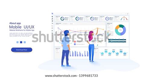 People Work Team Interact Graphs Business Stock Vector Royalty Free 1399681733