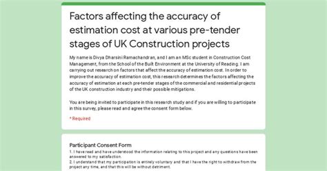 Factors Affecting The Accuracy Of Estimation Cost At Various Pre Tender Stages Of Uk