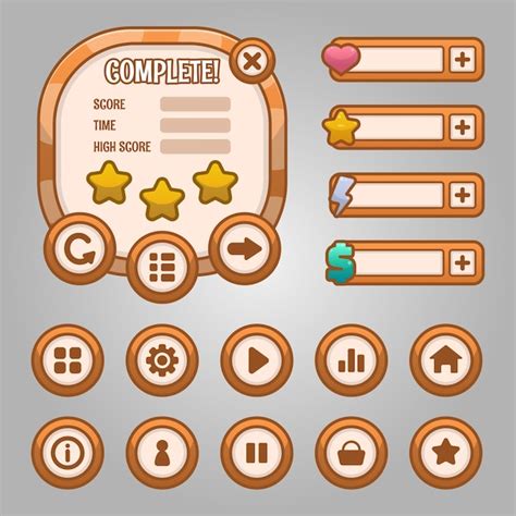 Premium Vector Vector Game Template Gui Kit