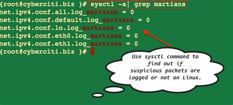 linux log suspicious martian packets command nixcraft