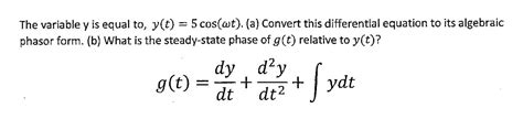 Solved The Variable Y Is Equal To Y T 5 Cos Omega T