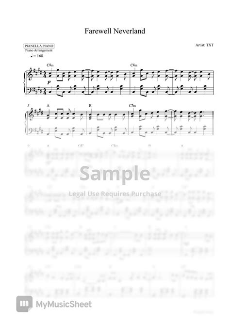 Txt Farewell Neverland Piano Sheet แผ่น By Pianella Piano