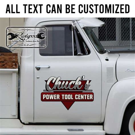 Personalized Truck Graphics Garage Lettering Shop Truck Door Art
