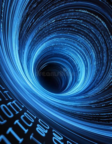 A Digital Vortex With Binary Code Generative Ai Stock Illustration Illustration Of Concept