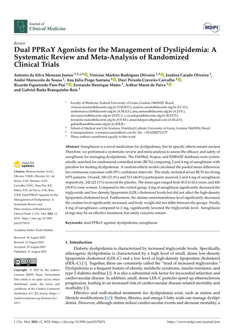 Pdf Dual Pprαϒ Agonists For The Management Of Dyslipidemia A