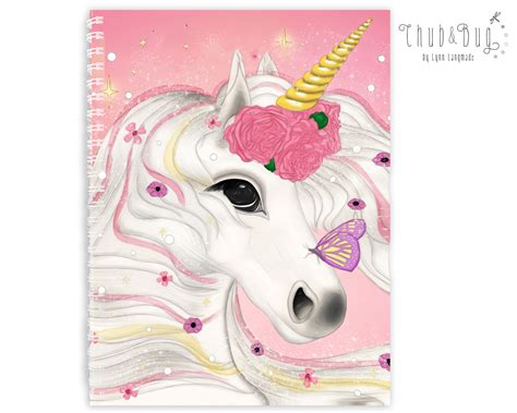 Unicorn Notebook Custom Spiral Notebooks In Pink And White Unicorn