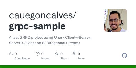 Github Cauegoncalves Grpc Sample A Test Grpc Project Using Unary Client Server Server