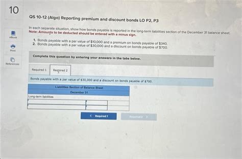 Qs 10 12 Algo Reporting Premium And Discount Bonds