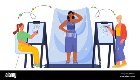 Artists Draw Model Vector Object Stock Vector Image And Art Alamy