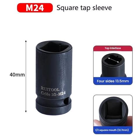 Ruitool 1 2 Inch Tap Socket Pneumatic Wrench Square Socket Inner Quarter Square Hole Wrench Tool