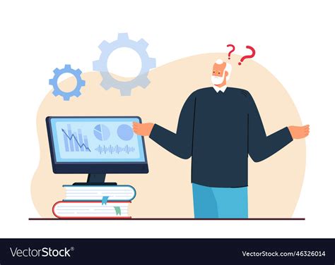 Confused Elderly Person Looking At Computer Screen
