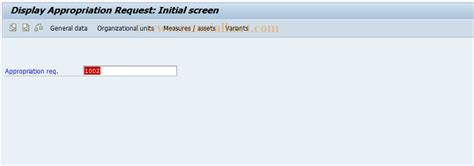 IMA3 SAP Tcode Display Appropriation Request