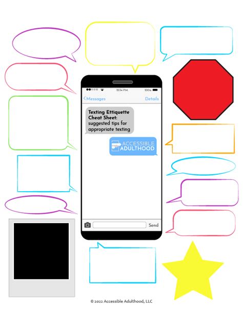 Texting Etiquette Cheat Sheet Accessible Adulthood Life Skills