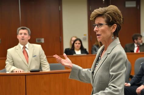 Attorney Presenting Legal Evidence To A Judge Courtroom Arguments And