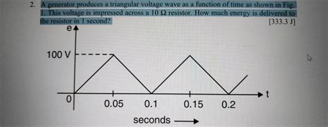 a generator produces a triangular voltage wave as a function of time as s