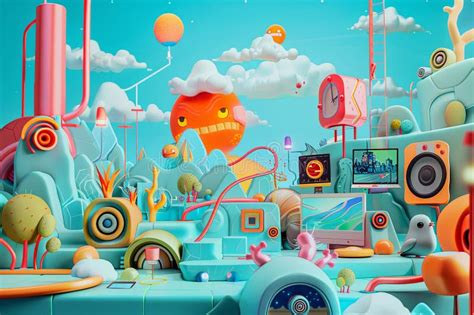 A Vibrant 3d Animation Featuring A Bustling City Filled With A Variety
