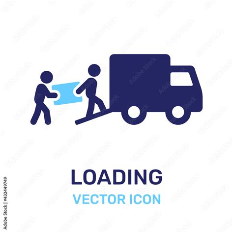 Worker Loading Boxes Inside Truck Icon Vector Illustration Stock Vector Adobe Stock