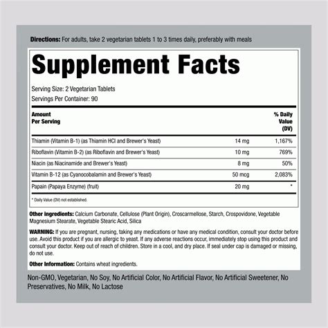 B Complex Plus Vitamin B 12 180 Tablets 2 Bottles