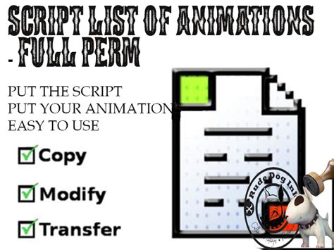Second Life Marketplace Script List Of Animations Full Perm