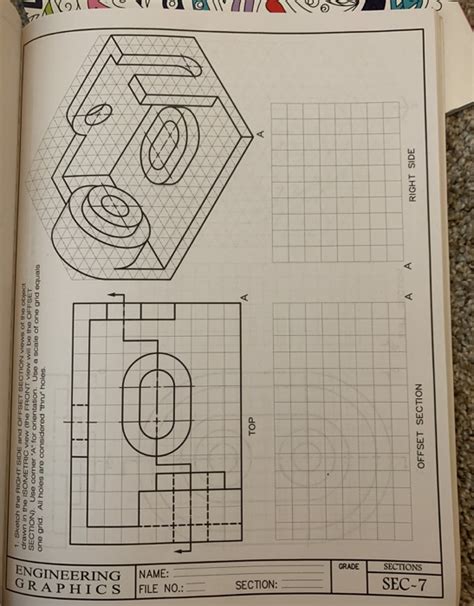 Solved Sketch The RIGHT SIDE And OFFSET SECTION Views Of Chegg