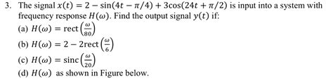 Solved π is input into a system with The signal x t Chegg