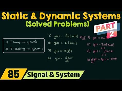Static And Dynamic Systems Solved Problems Part 2 Video Lecture Crash Course For GATE ECE