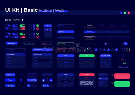 Basic UI Elements Kit Stock Vector Illustration Of Mobile