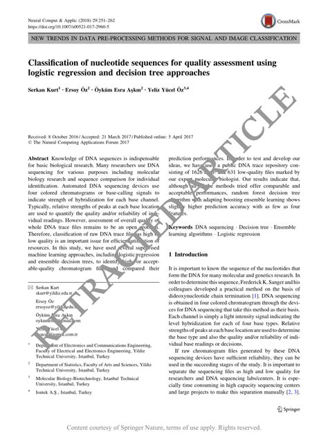 Retracted Article Classification Of Nucleotide Sequences For Quality Assessment Using Logistic