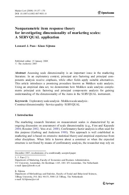 Pdf Nonparametric Item Response Theory For Investigating
