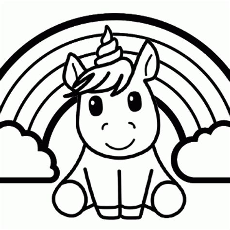 Unicorn With A Rainbow Coloring Page Coloring Pages