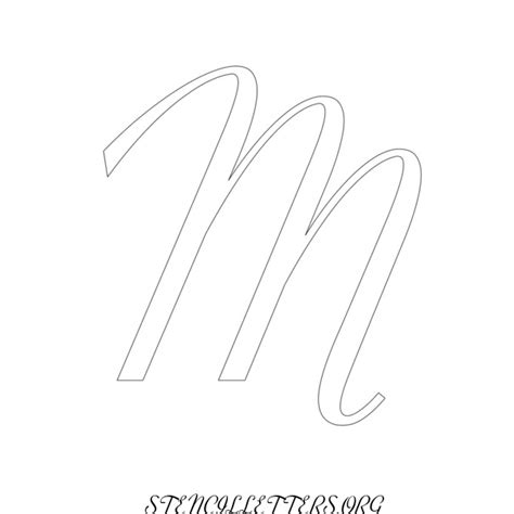 Retro Vintage Cursive Free Printable Letter Stencils With Outline