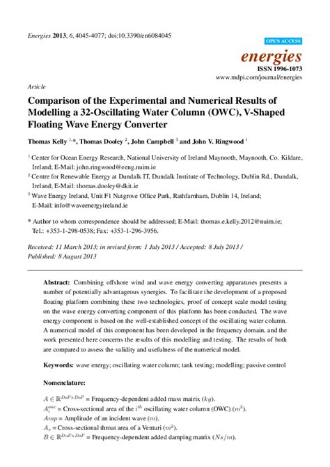 Pdf Comparison Of The Experimental And Numerical Results Of Modelling