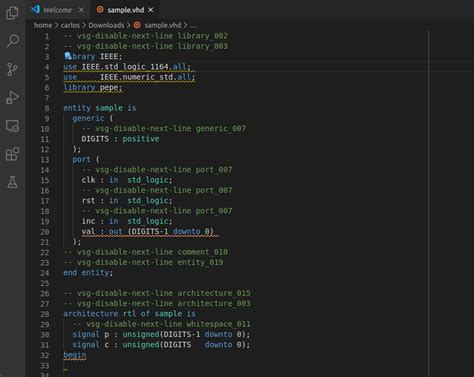 enhance code tags with ability to disable a rule on the next line