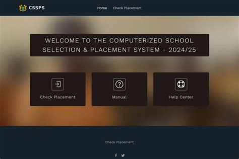 CSSPS Portal Login Cssps Gov Gh SHS Placement