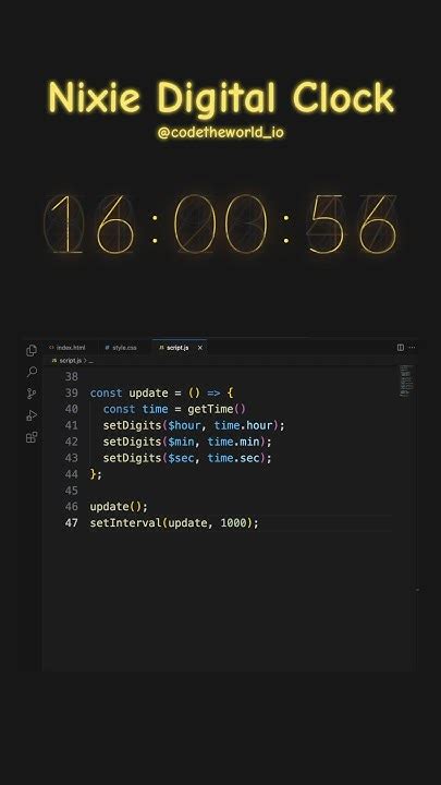 Nixie Digital Clock Codetheworld Clock Html Css Javascript Youtube