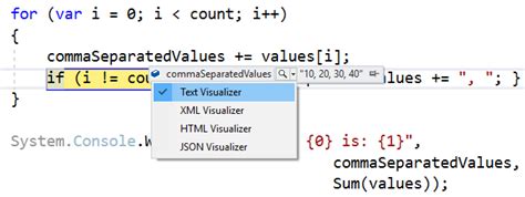 Using Visualizers To Display Complex Data Tips Mastering Visual Studio Book