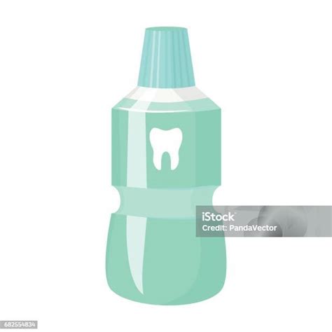구강 아이콘 만화 스타일 흰색 배경에 고립의 병 치과 치료 기호 스톡 벡터 일러스트입니다 가글에 대한 스톡 벡터 아트 및 기타 이미지 Istock