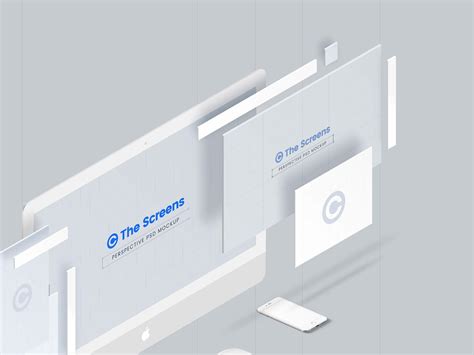 perspective responsive screen mockup psd