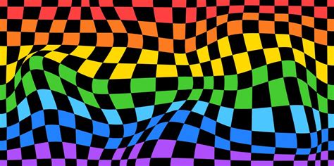 Psychedelic Checkerboard Rainbow Royalty Free Vector Image