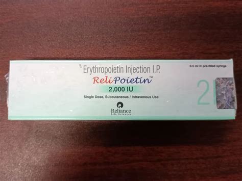 2000 IU Relipoientin Erythropoietin Injection Prescription At 1265 Piece In Madurai