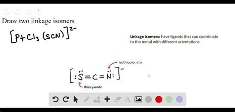 Draw Two Linkage Isomers Of [ptcl3 Scn ] 2 Numerade