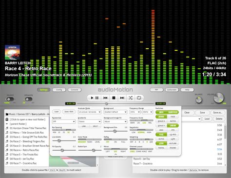 audiomotion ~ player and realtime spectrum analyzer the audio file